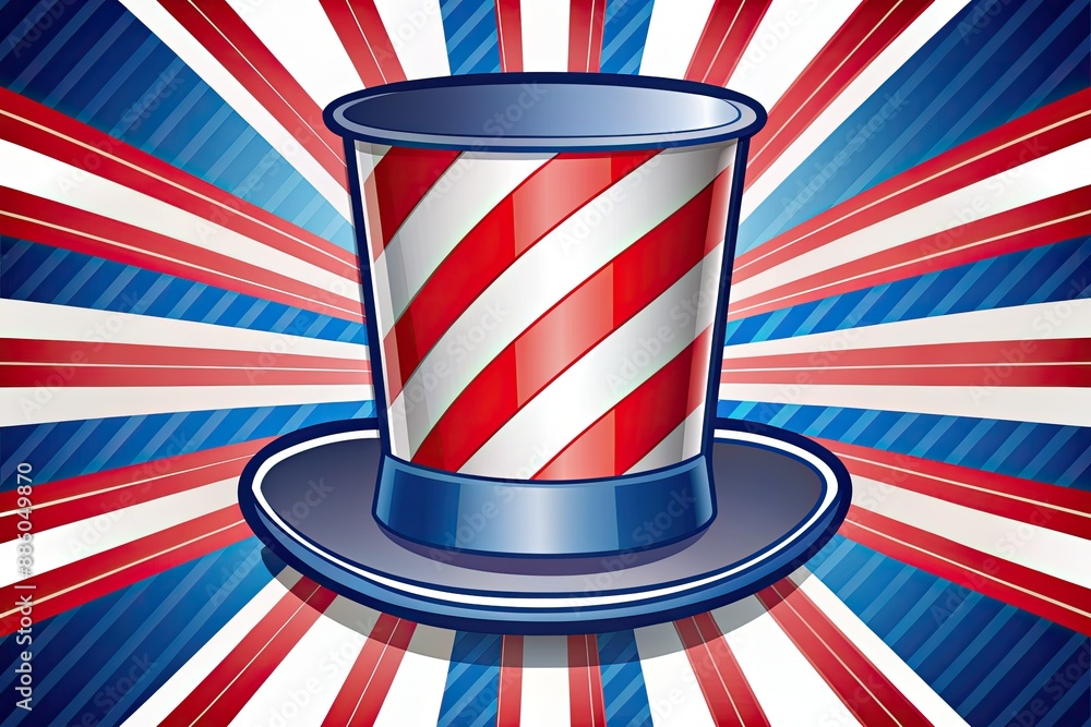 American patriotic symbol-inspired stylized illustration of top hat and ...