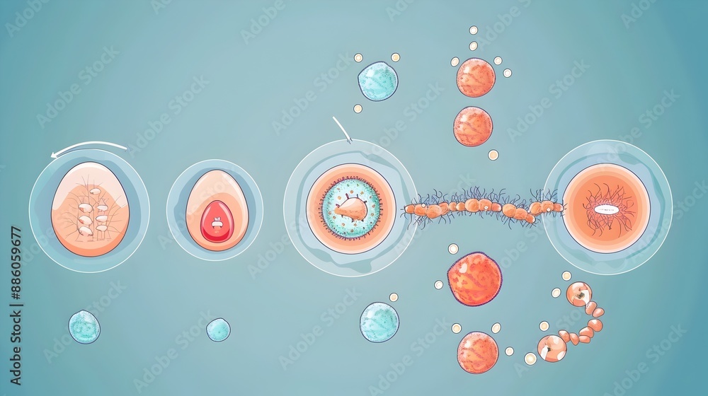 Detailed of Embryo Development Stages and Embryology Showing the ...