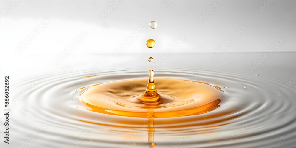 Dripping oil, yellow drop oil , Liquid golden oil drop ripple ...