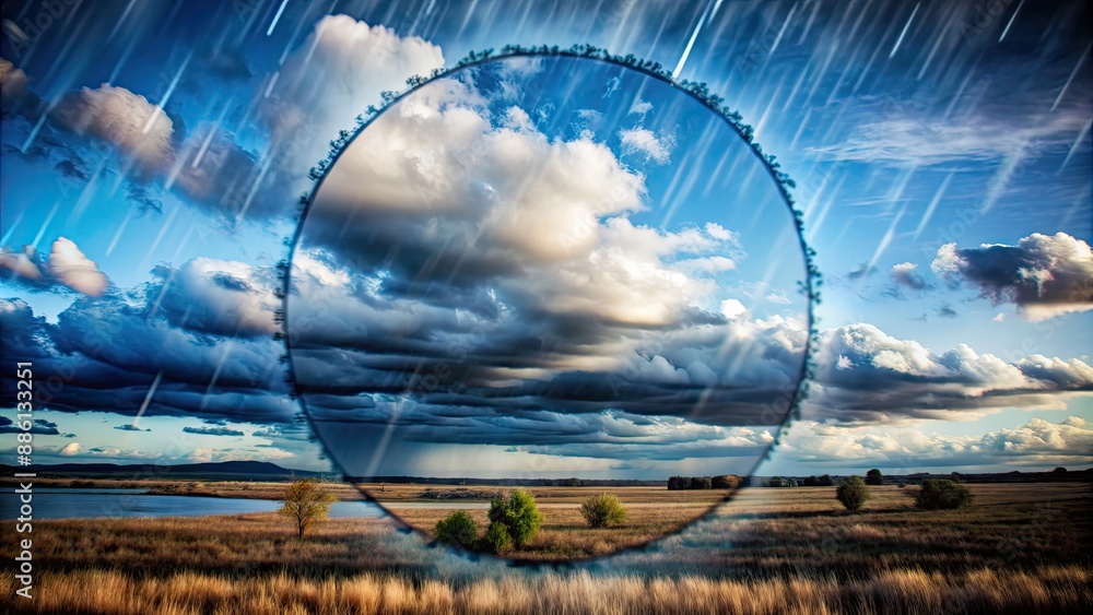 Circle of giving drawing showing landscape evaporation rain cycle ...
