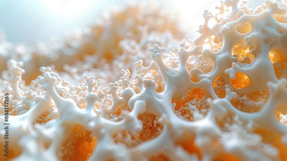 Transparent low poly triangle, leg bone on blue background with ...