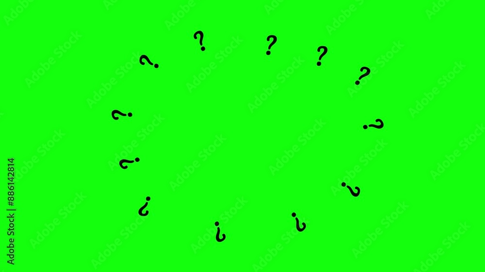 Question mark pop up animation on green screen background Stock Video ...