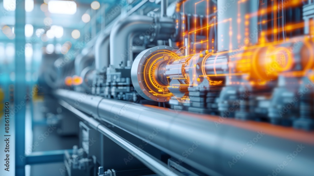 Futuristic Diesel Engine Workshop with Biofuel Conversion Processes ...