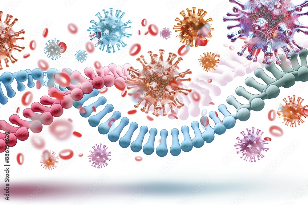 Diagram of flu virus mutation process, Influenza, Viral evolution Stock ...