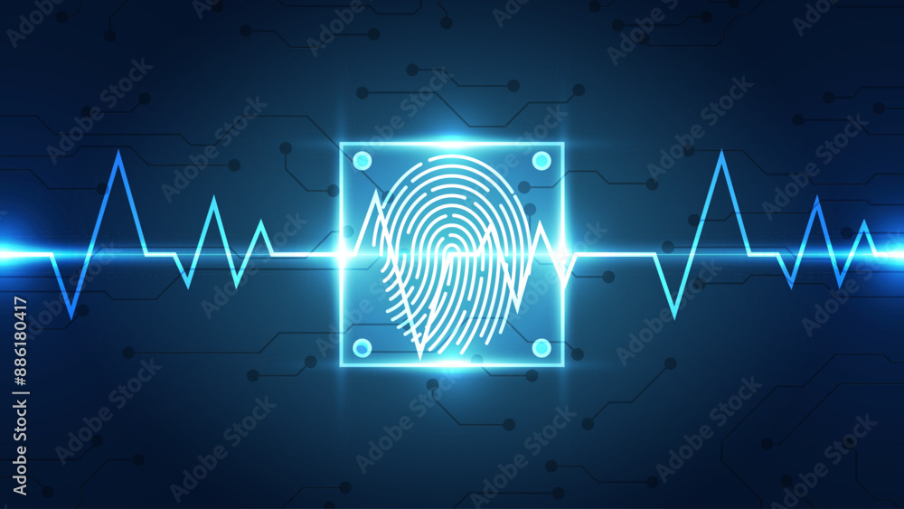 Fingerprint integrated in a printed circuit, releasing binary codes. fingerprint Scanning ...