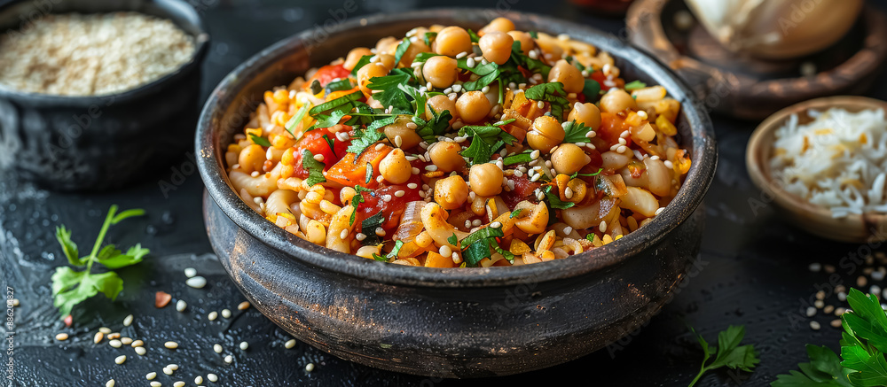 Kushari is a popular Egyptian street food dish made with a mix of rice ...