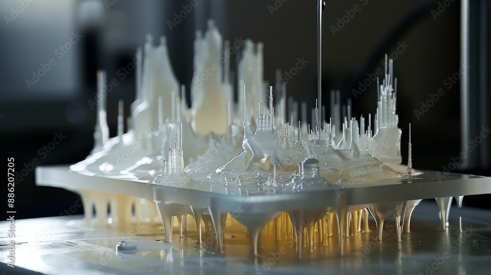 This 3D printer uses light to create small details. It works by ...