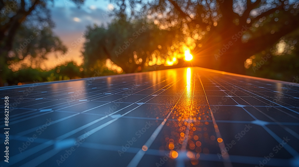 solar panels glistening under the radiant sun, symbolizing a clean ...