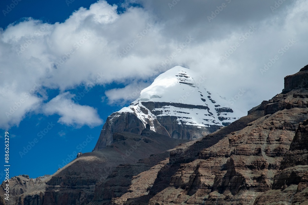 Majestic Mount Kailash Under Blue Sky Stock Photo | Adobe Stock