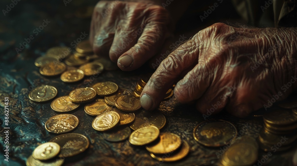 Money background habits old hand investment age pension broke education poverty business old ...