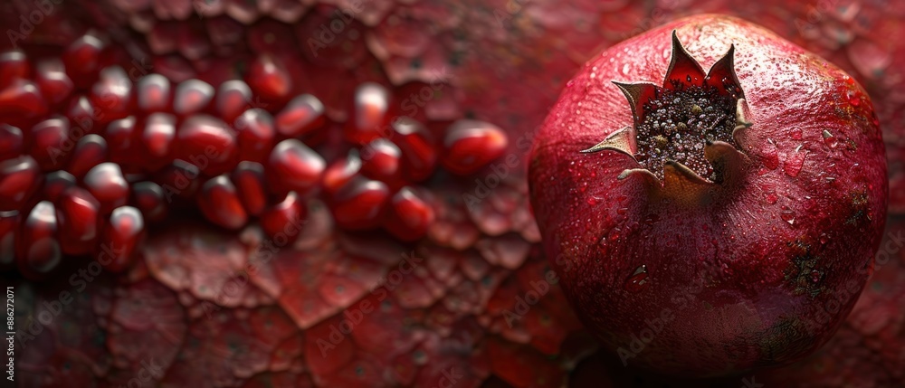 8k detail photograph of a pomegranate skin showing its unique texture ...