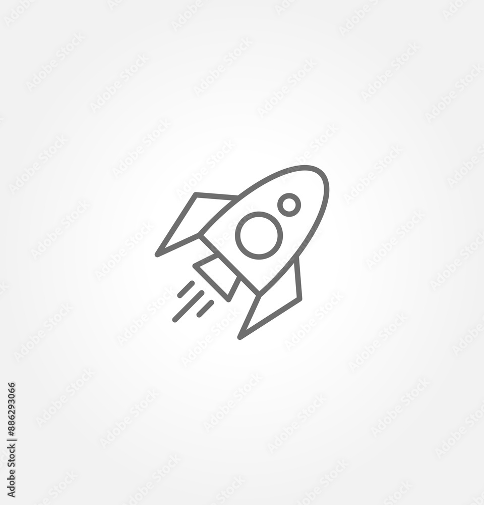 Rocket icons collection. Duo tone style. Editable stroke, startup ...