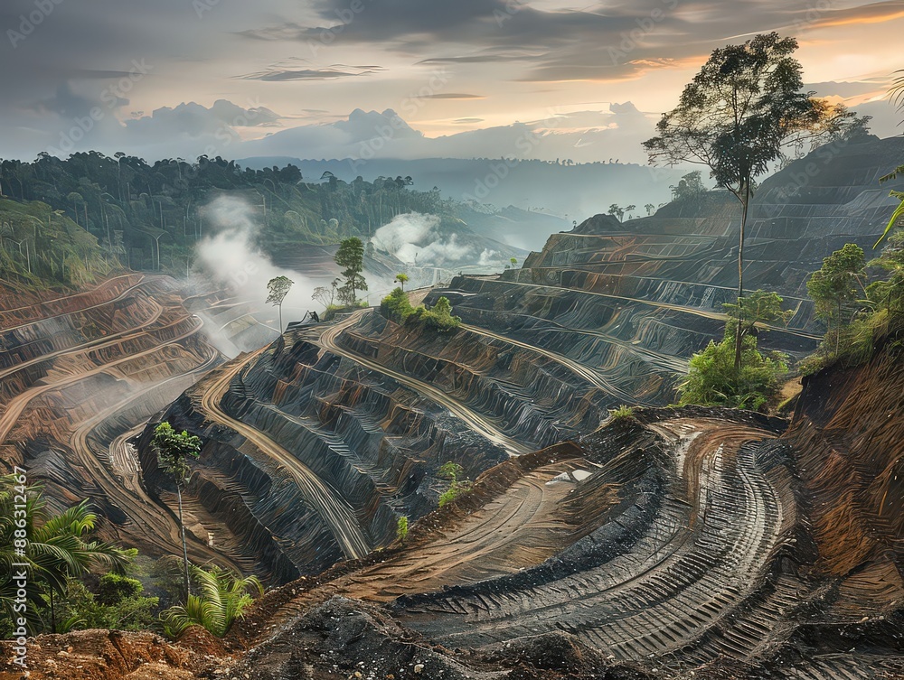 environmental impact of mining, including deforestation, polluted water ...