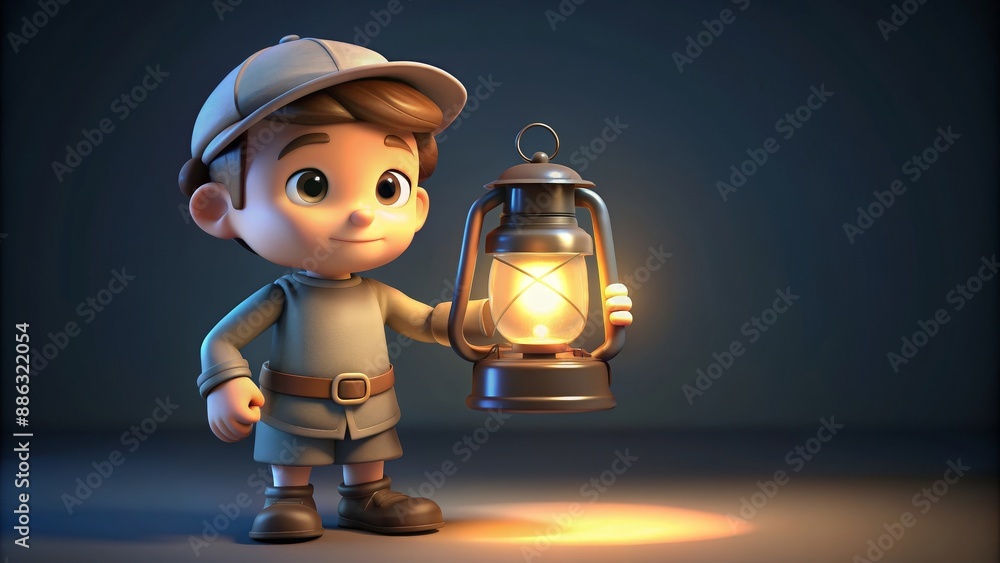 CG Sprite character holding a lantern, fantasy, digital art ...
