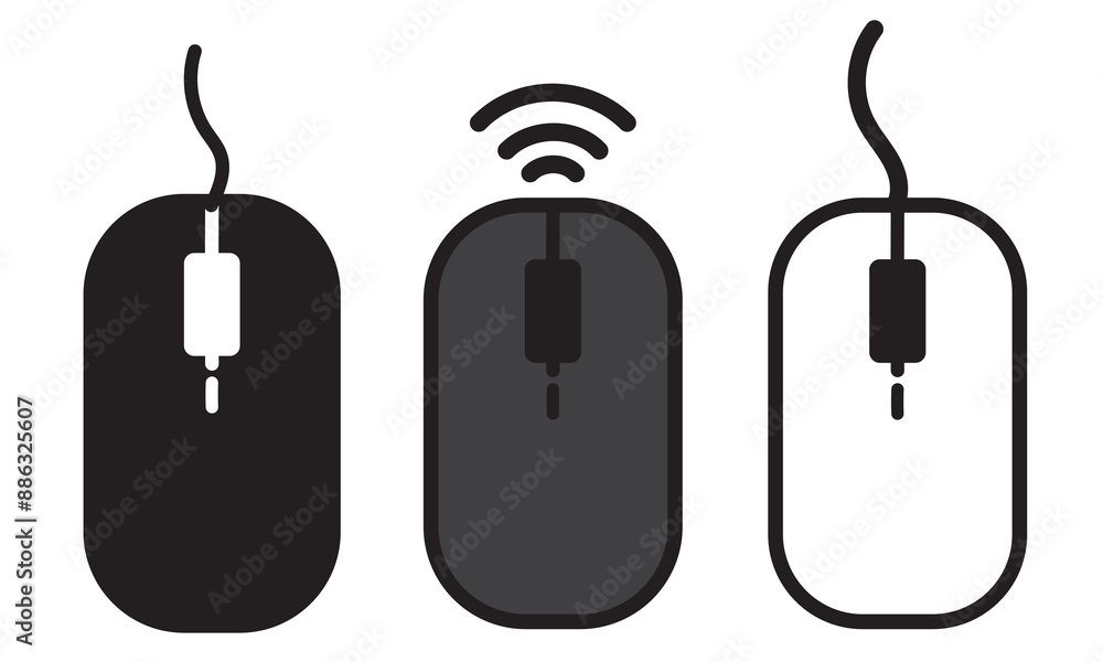 Editable vector wireless mouse icon. Part of a big icon set family ...