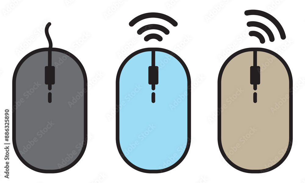 Computer Mouse Icon Wireless Gaming Device Line Symbol Click And