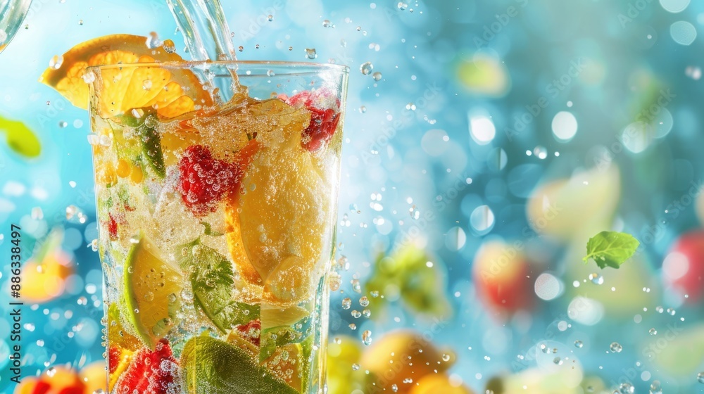 Refreshing Sports Drink with Colorful Fruits and Vegetables ...