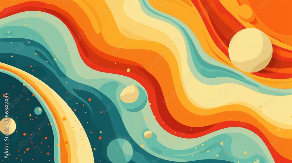 Abstract summer wallpaper, background design with wavy color smear. Ai ...