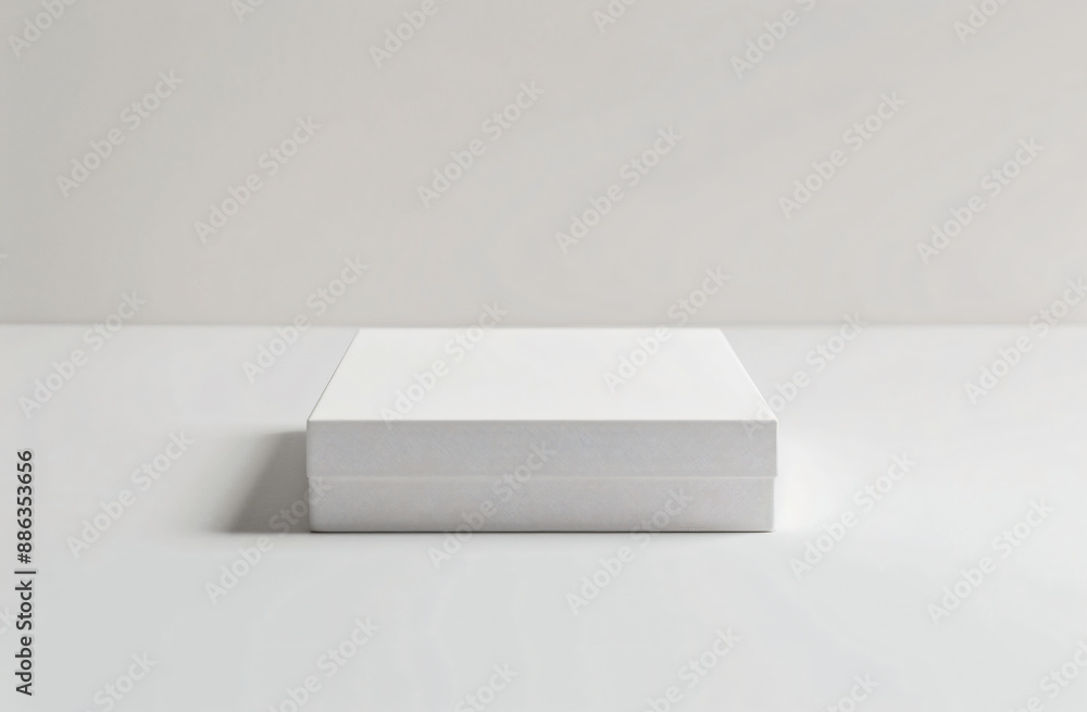White blank canvas box mockup on white background, front view. Mock up ...