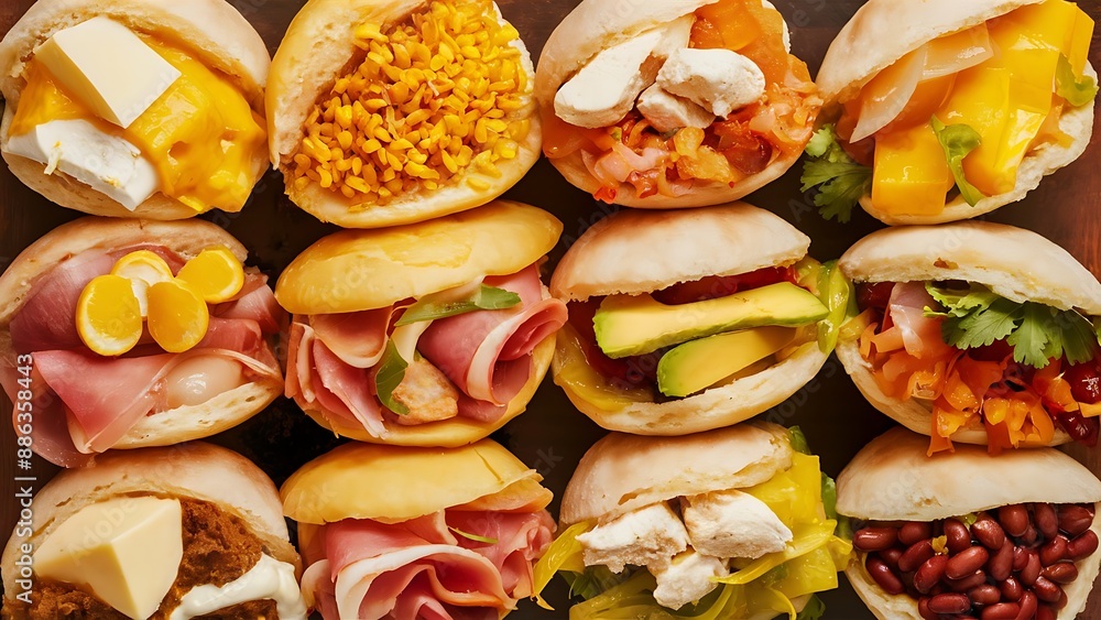 traditional food in colombia or venezuela named arepa made with corn ...
