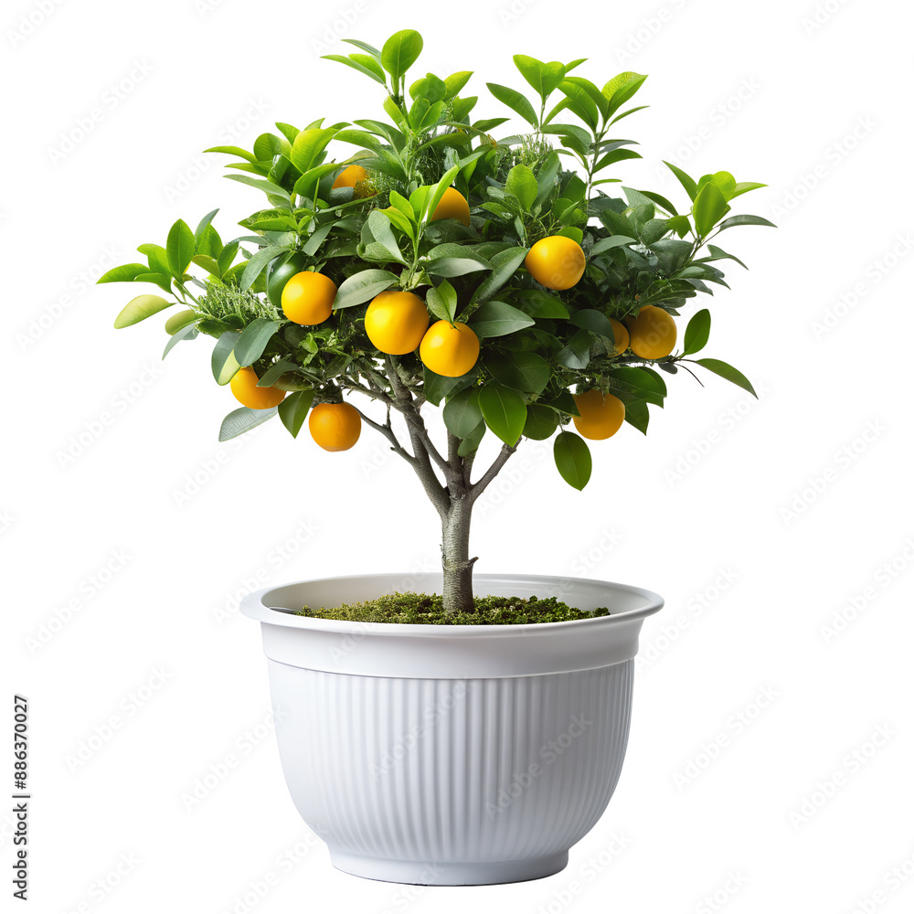 Citrus Tree Plant tree with latest design pot white transparent ...