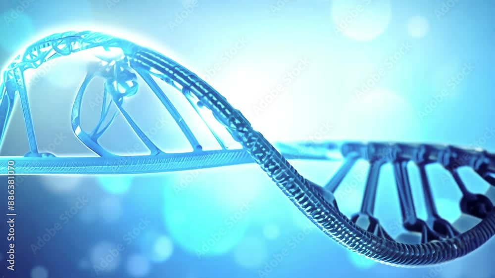 3D animation of DNA. Conceptual design of genetic information for ...