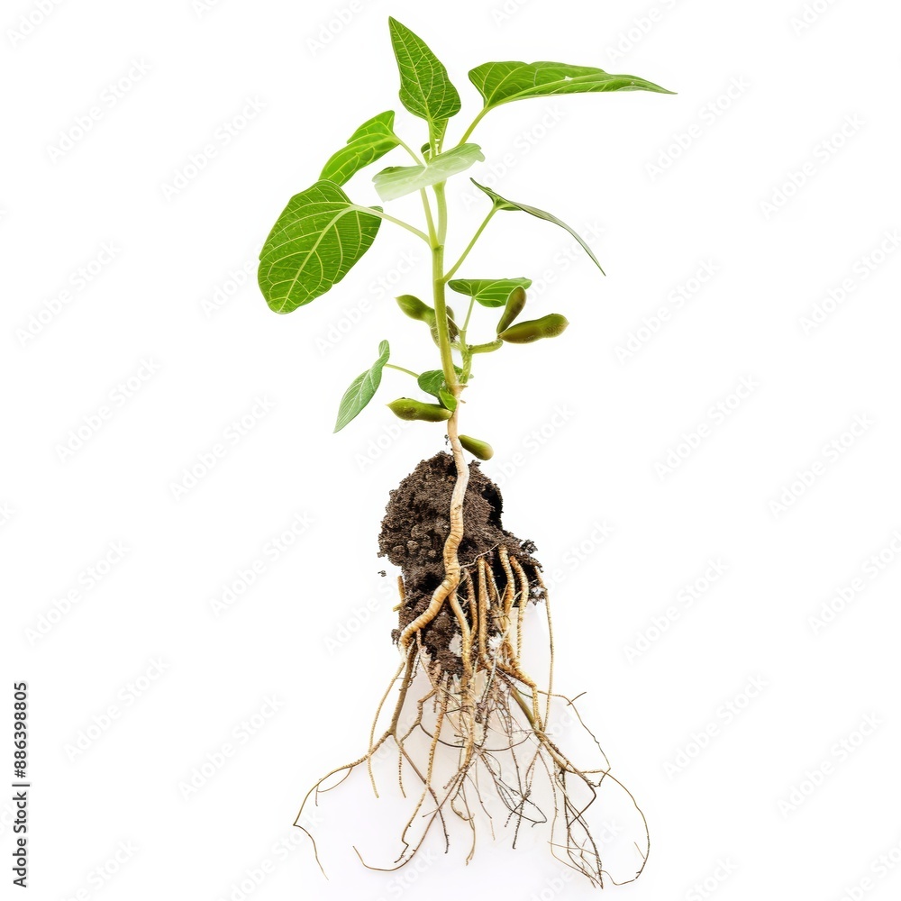 A soybean cyst nematode with damage to soybean roots and economic ...