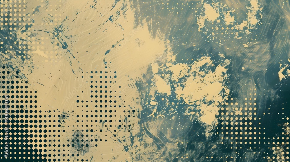 Vintage grungy bitmap background with aged halftone comic texture in a ...