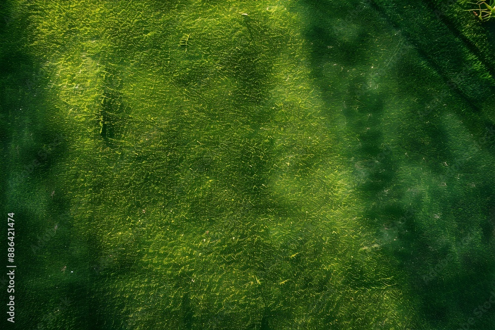 Beautiful green grass texture background, top view. soccer field ...