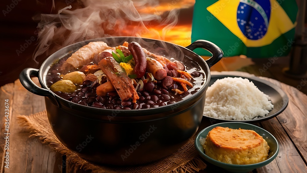 Feijoada typical Brazilian food. Traditional Brazilian food made with ...