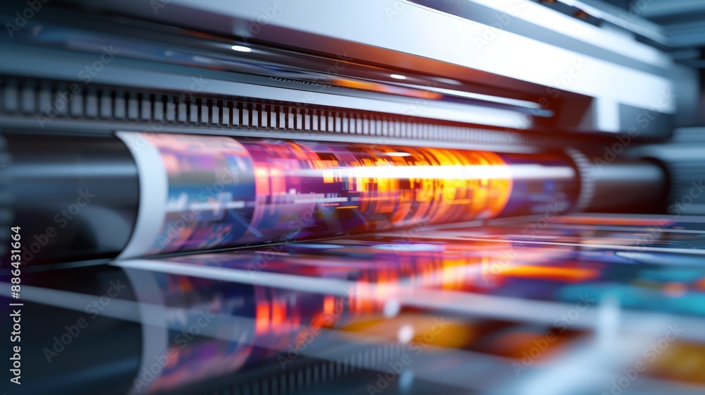 A modern print design workspace with transparent print creation tools ...