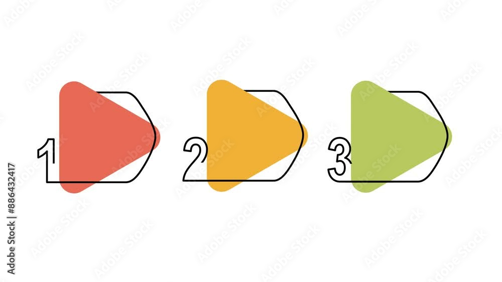 Vidéo Stock Business video infographics with multicolor triangle ...