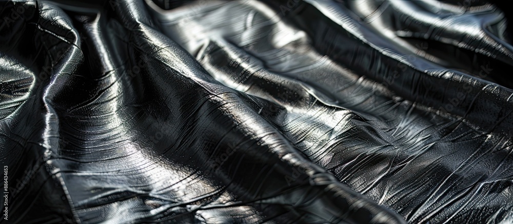 Scratched fabric texture on black backdrop and a shiny silver reflector ...