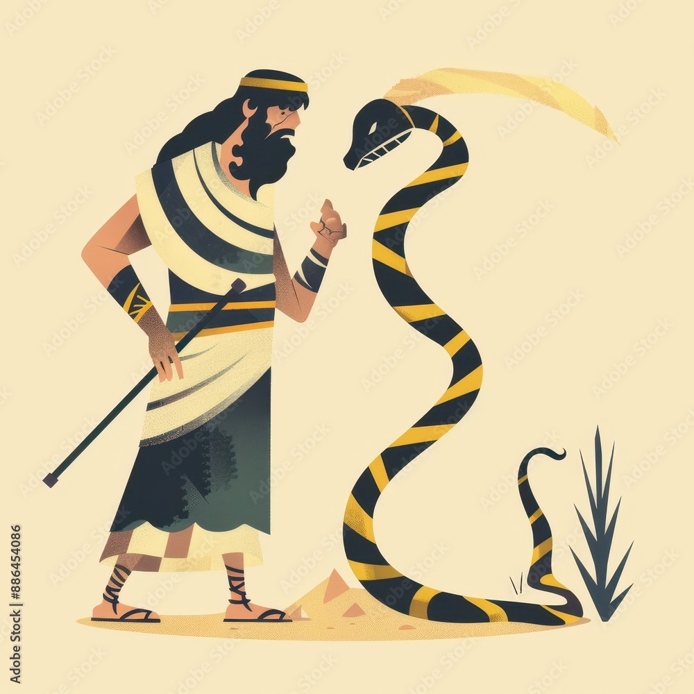 Exodus : Moses grabbing the serpent which turns back into a staff ...