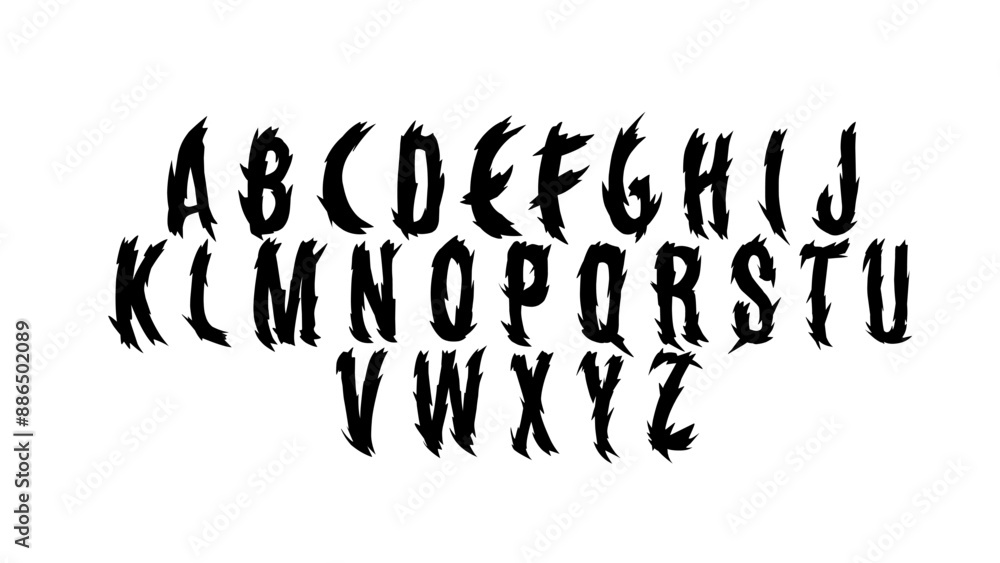 Gothic font, medieval dark y2k alphabet, letter typography print, dark ...