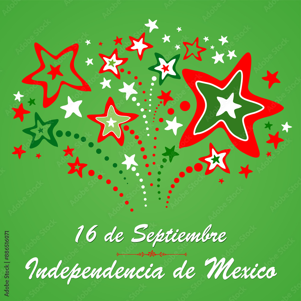 Greeting card. "16 de Septiembre, dia de independencia de Mexico ...
