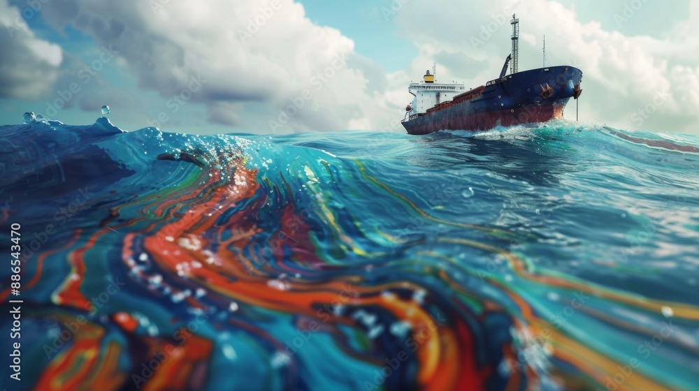 Oil spill pollution polluted water surface water pollution as a result ...