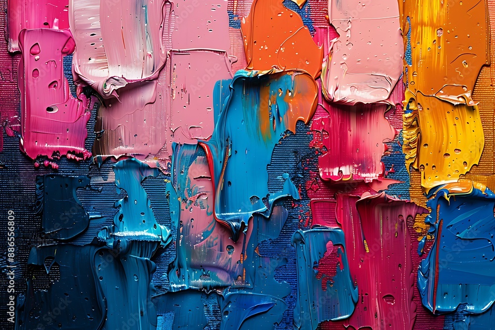 Abstract expressionist artwork with a focus on impasto technique ...