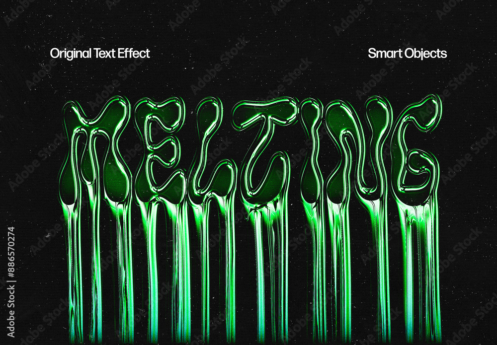 Melted Text Effect Mockup Stock Template | Adobe Stock