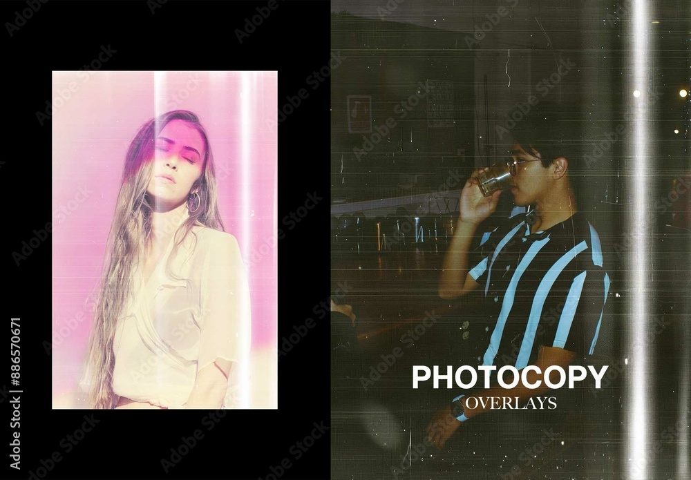 Photocopy Overlay Poster Texture Mockup With Generative AI Stock ...