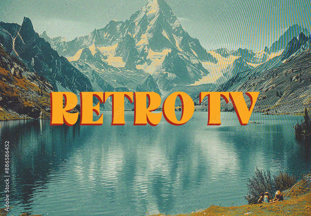 Vintage TV Photo Effect Mockup Stock Template | Adobe Stock
