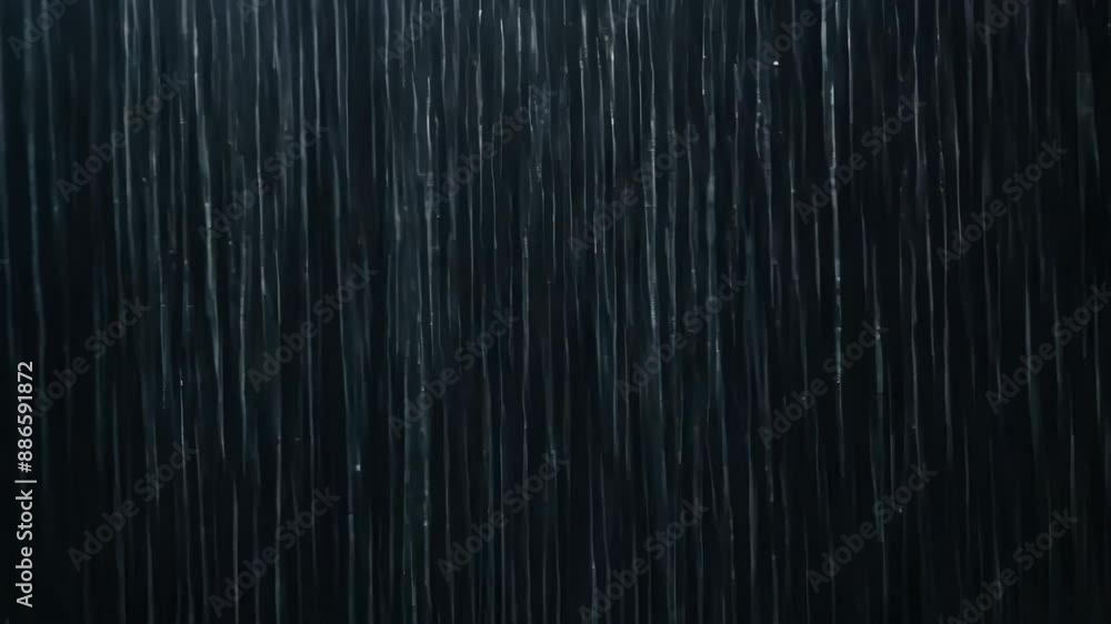 Overlay pouring rain falling down. Heavy shower isolated effect ...