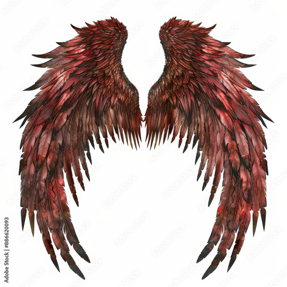 Powerful griffon wings with a combination of feathers and scales ...