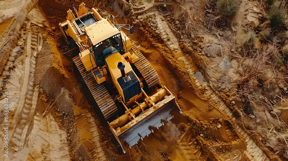 Autonomous Dozer Transforming the Landscape for New Development Stock Photo | Adobe Stock