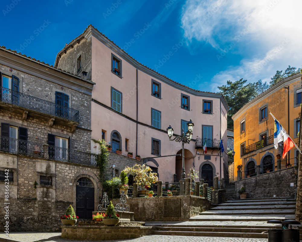 A glimpse of the ancient medieval village of Montefiascone, Viterbo ...
