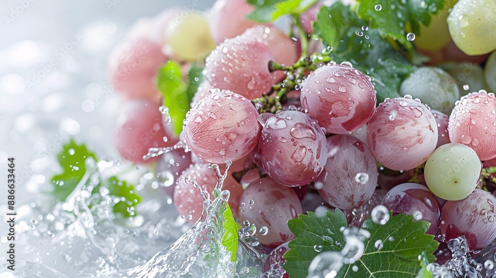 Grapes being crushed for winemaking with a dynamic splash of grape ...
