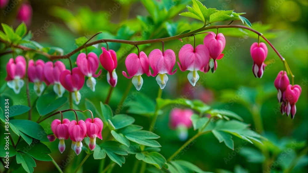 Lamprocapnos spectabilis, bleeding heart, fallopian buds or Asian ...