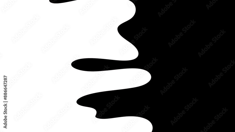 White hand drawn animation of frame by frame fluid transition effects ...