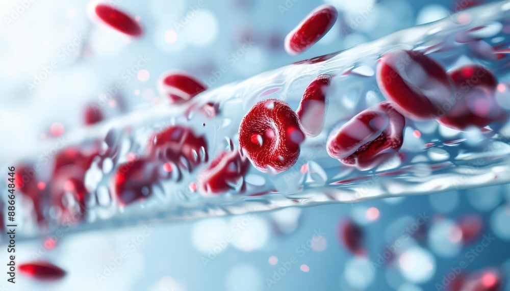 Illustration of LDL and HDL cholesterol particles in the bloodstream ...