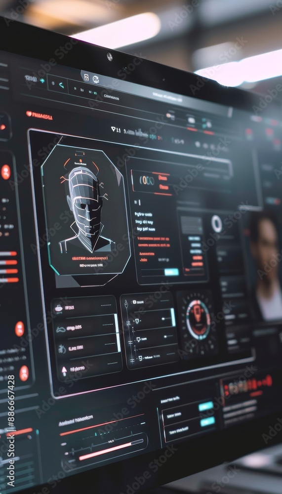 AI Software Interface with Training Module and Analytics Visualization ...